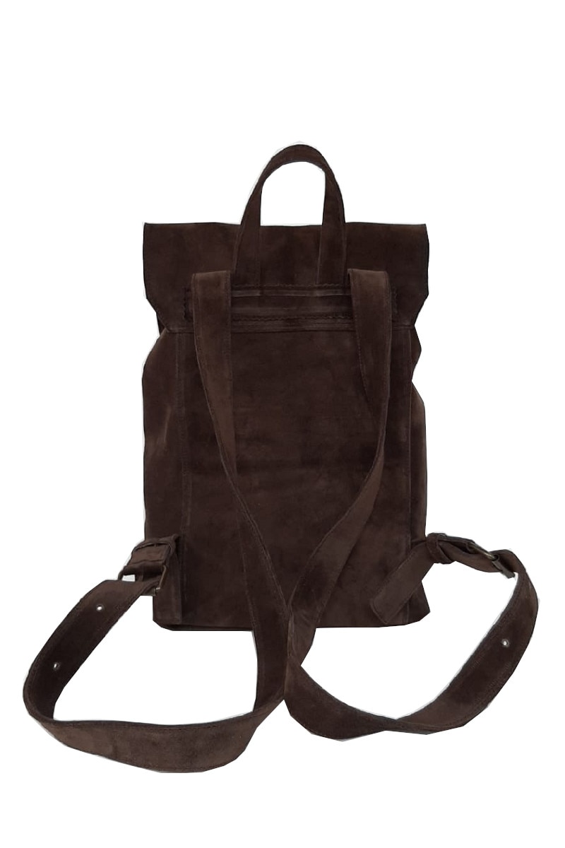 Rucsac piele naturala,Gentute din piele, Maro, 36x32x14 cm - eMAG.ro