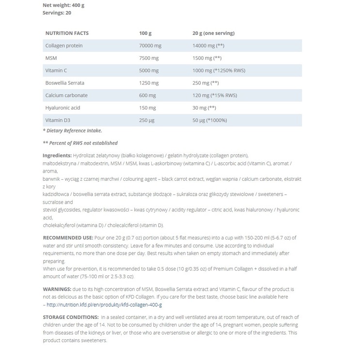 Колаген KFD Premium Collagen Plus 400g - eMAG.bg