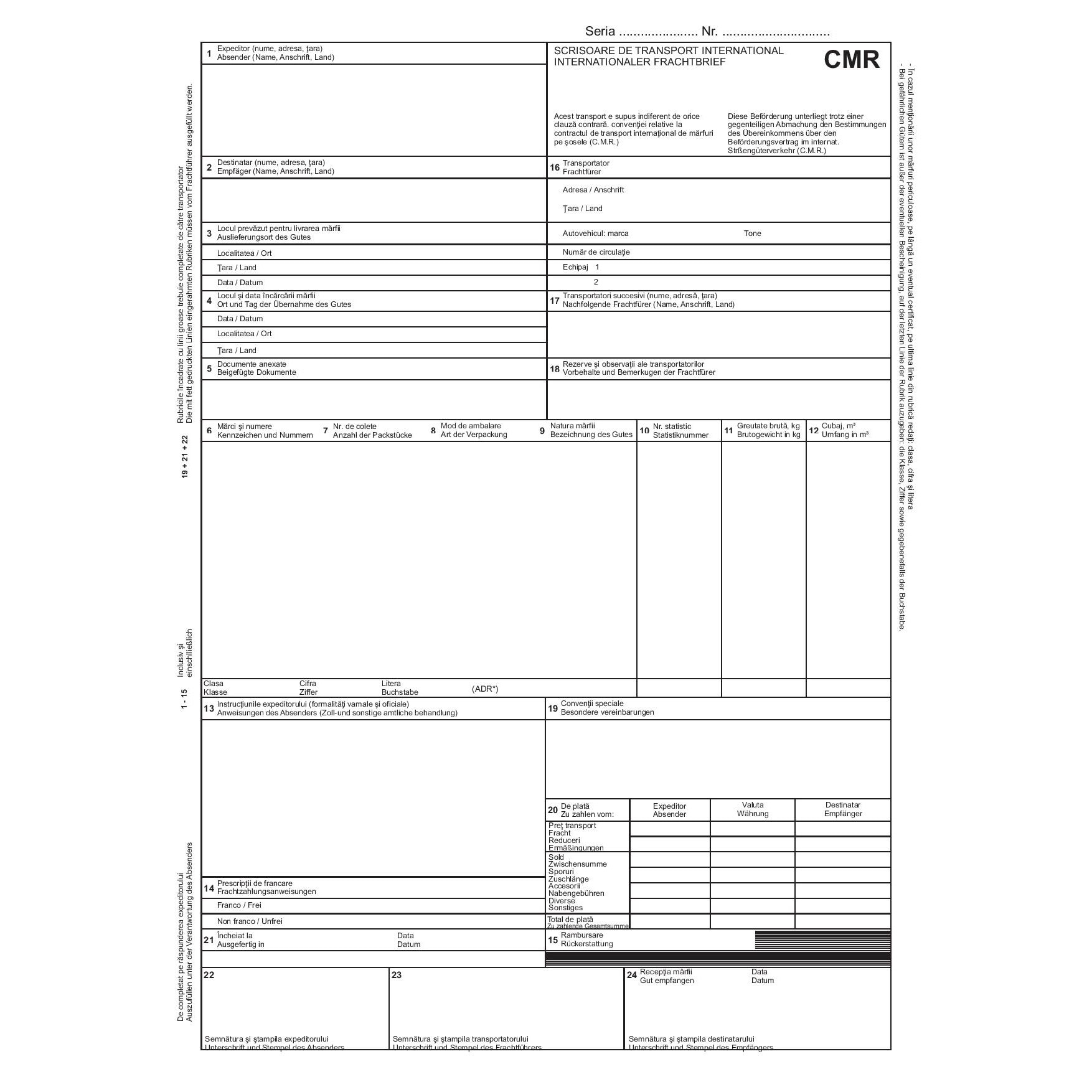 CMR 3 Ex Transport International A4 (50*3) Autocopiativ - eMAG.ro
