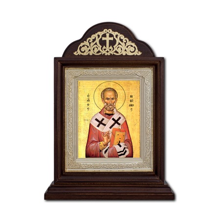 Icoana Chivot lemn - Sfantul Ierarh Nicolae 18x24 cm - eMAG.ro