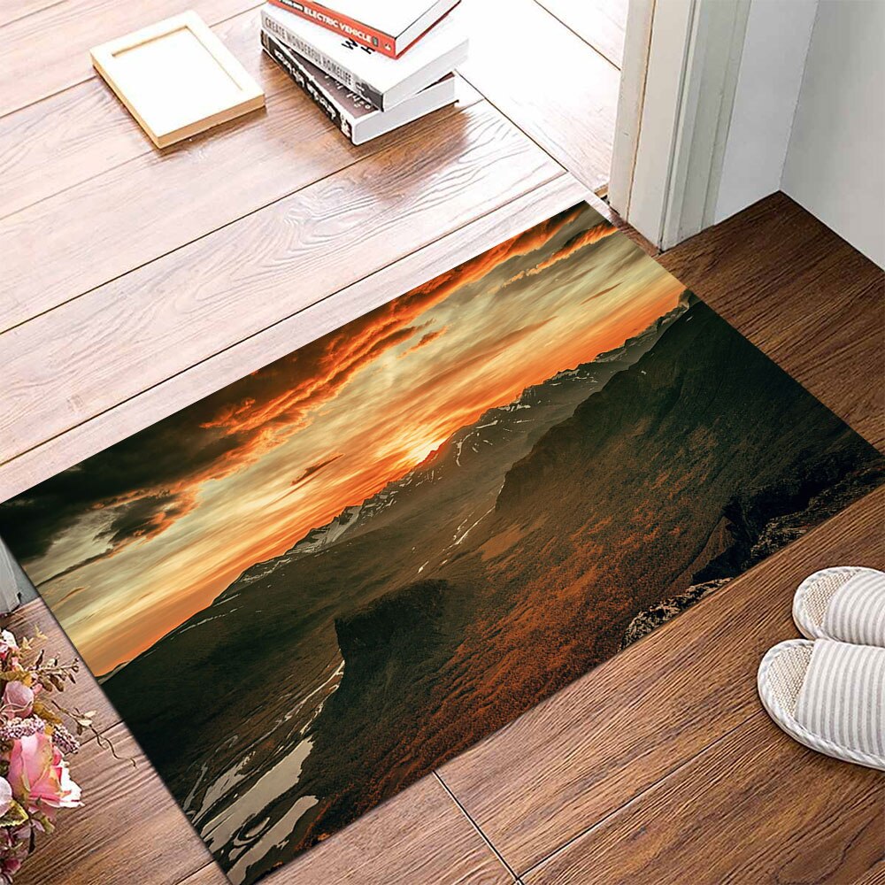 Covor Intrare Impermeabil Pres PVC Art Factory Apus tomnatic la munte ...