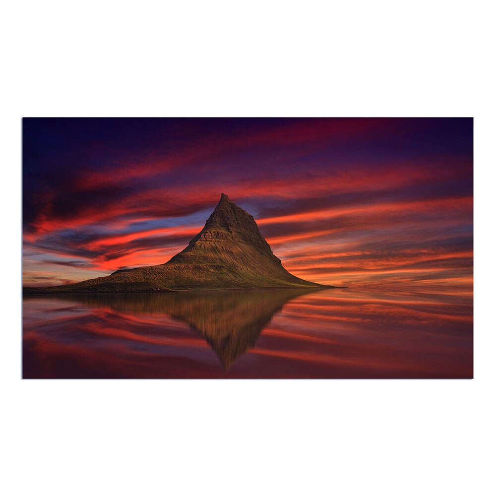 Covor Baie Impermeabil PVC Peisaj cu nuante de roz si rosu Art Factory ...