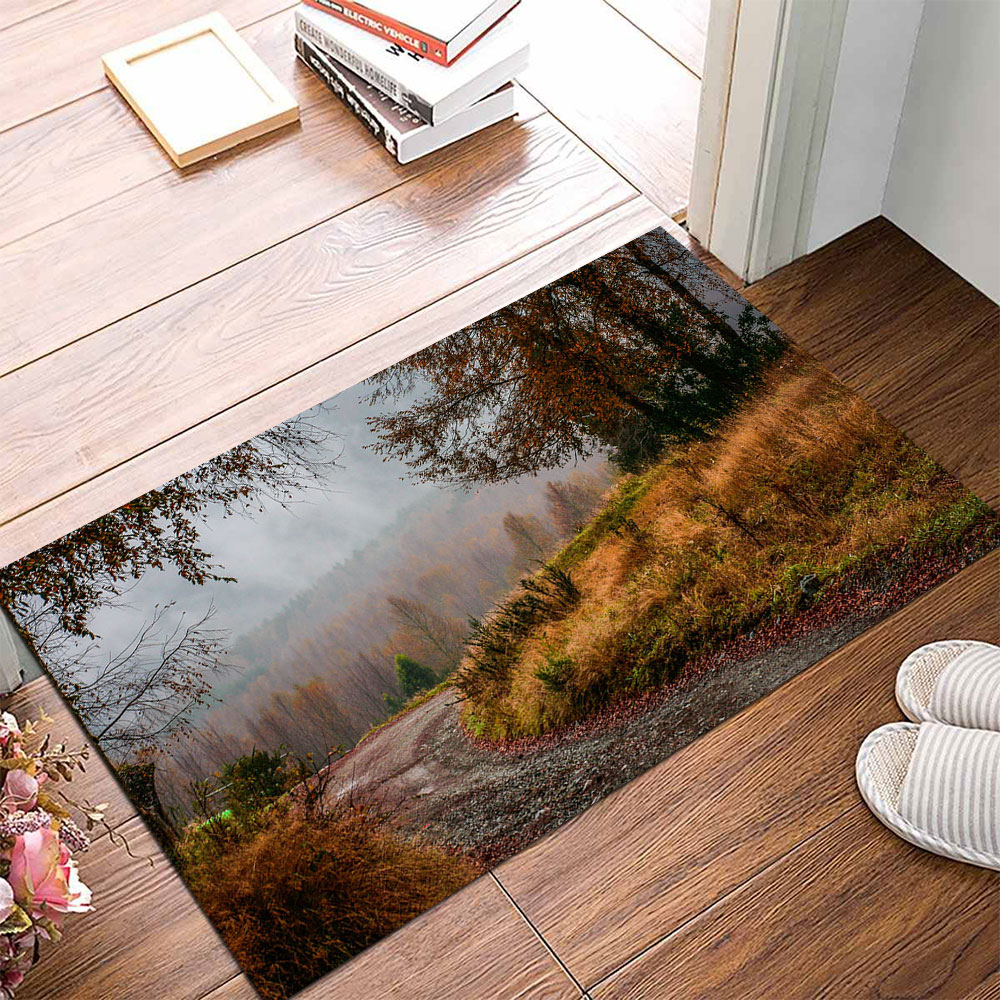 Covor Intrare Impermeabil Pres PVC Art Factory Drum spre padure toamna ...