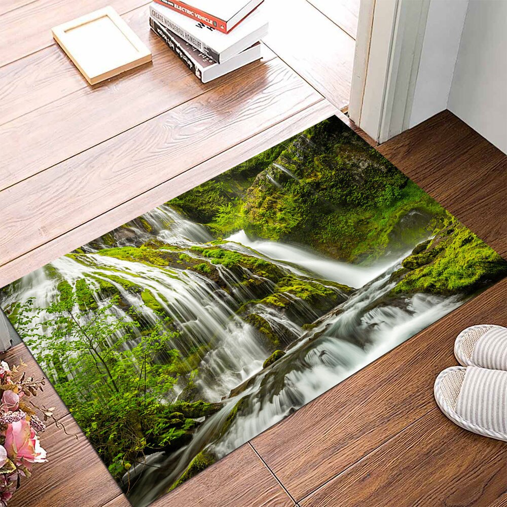 Covor Intrare Impermeabil Pres PVC Art Factory Cascada in padure ...