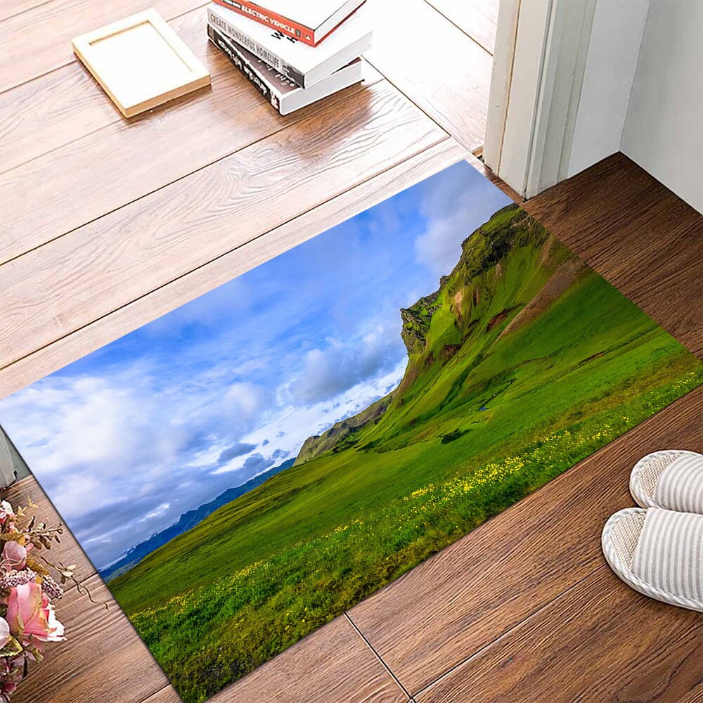 Covor Intrare Impermeabil Pres PVC Art Factory Flori galbene pe pasuni ...