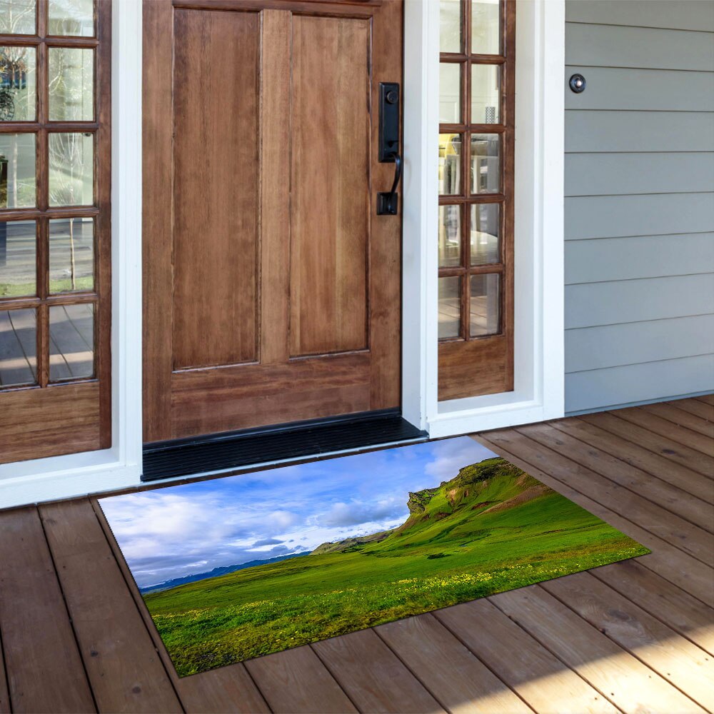 Covor Intrare Impermeabil Pres PVC Art Factory Flori galbene pe pasuni ...