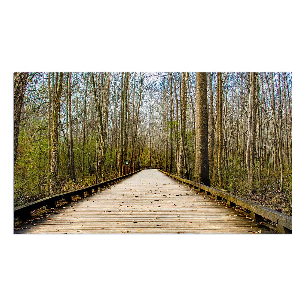 Covor Baie Impermeabil PVC Poteca de lemn prin padure Art Factory, 50 x ...