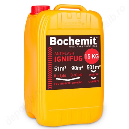 Solutie ignifugare lemn Bochemit Antiflash maro 15 Kg 90 mp - eMAG.ro