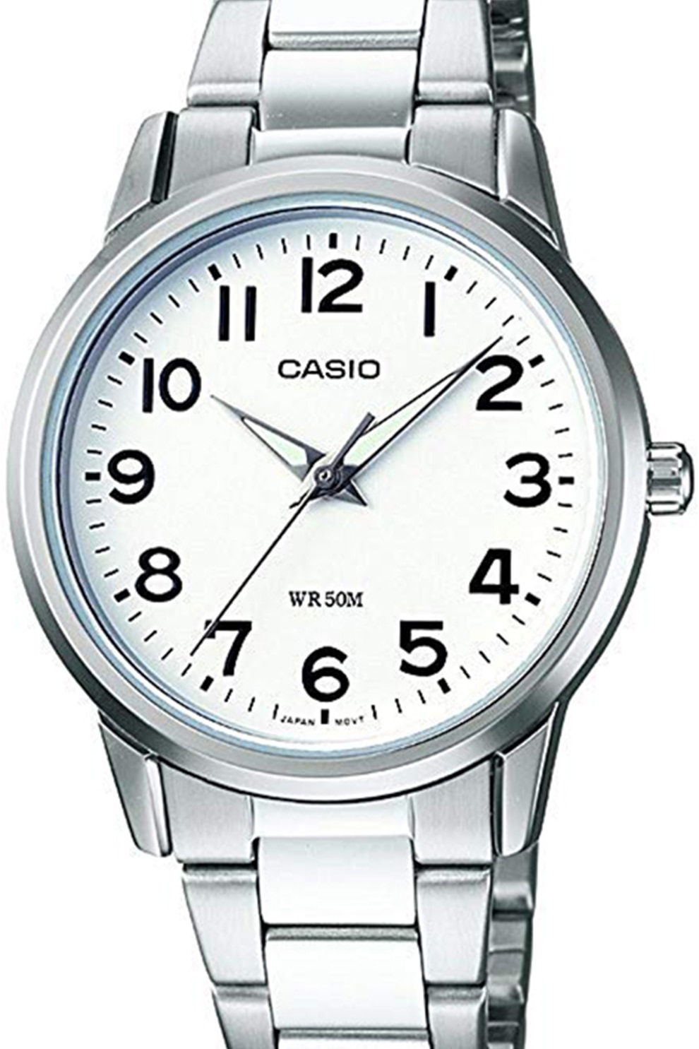 Casio, Ceas analog rotund cu bratara metalica, Argintiu - eMAG.ro