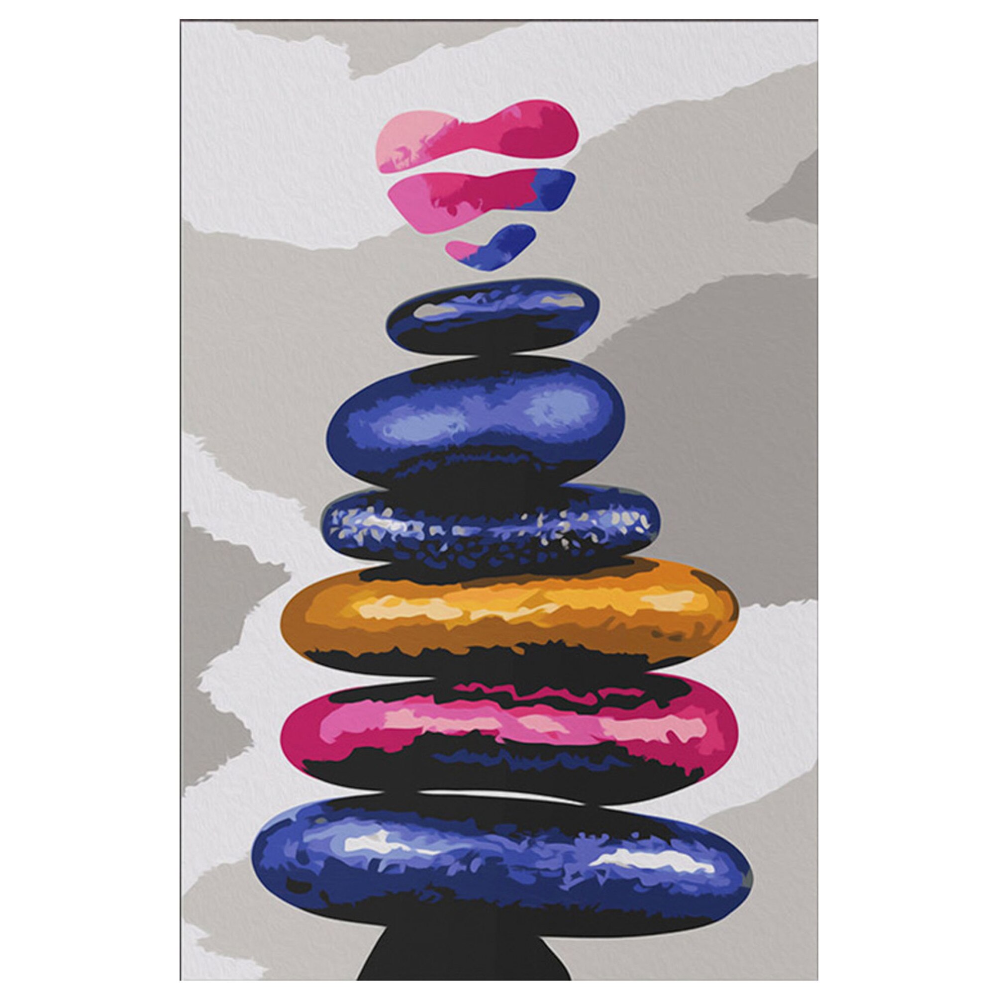 Pictura pe numere - Pietrele colorate - 40 x 60 cm - eMAG.ro