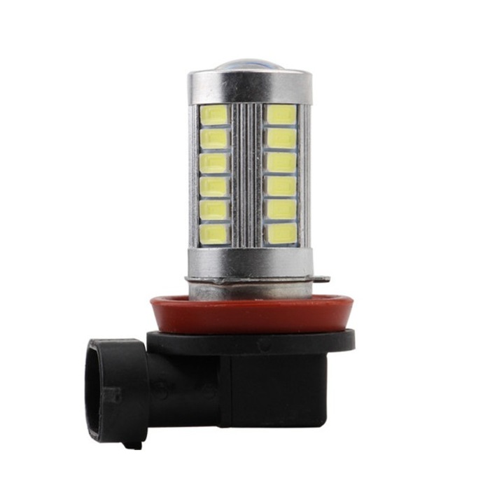 Bec auto led tip H8, leduri smd, lumina alba rece 6500k - eMAG.ro
