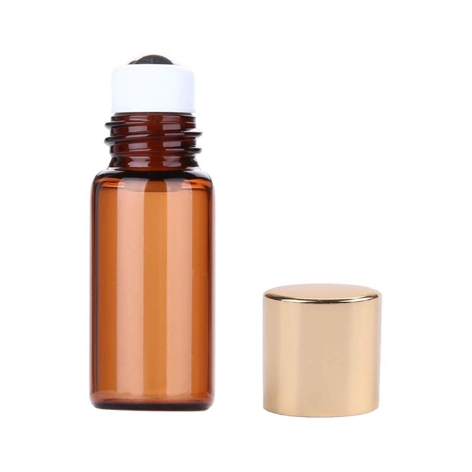 Set 5 recipiente cosmetice sticlute roll-on 2 ml DROPY®, pentru uleiuri ...