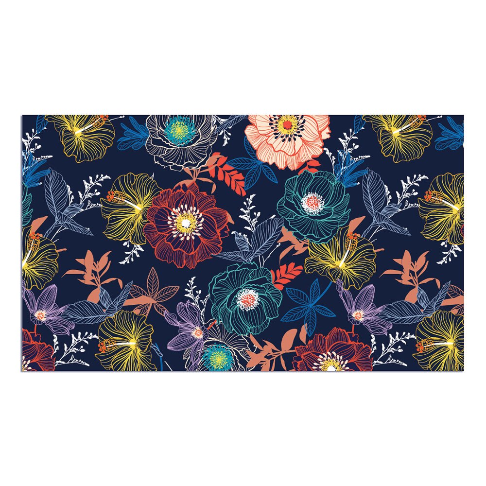 Covor Baie Impermeabil PVC Contur flori diferite culori Art Factory ...