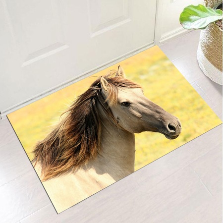 Covor Intrare Impermeabil Pres PVC Art Factory Cal cu pletele in vant ...