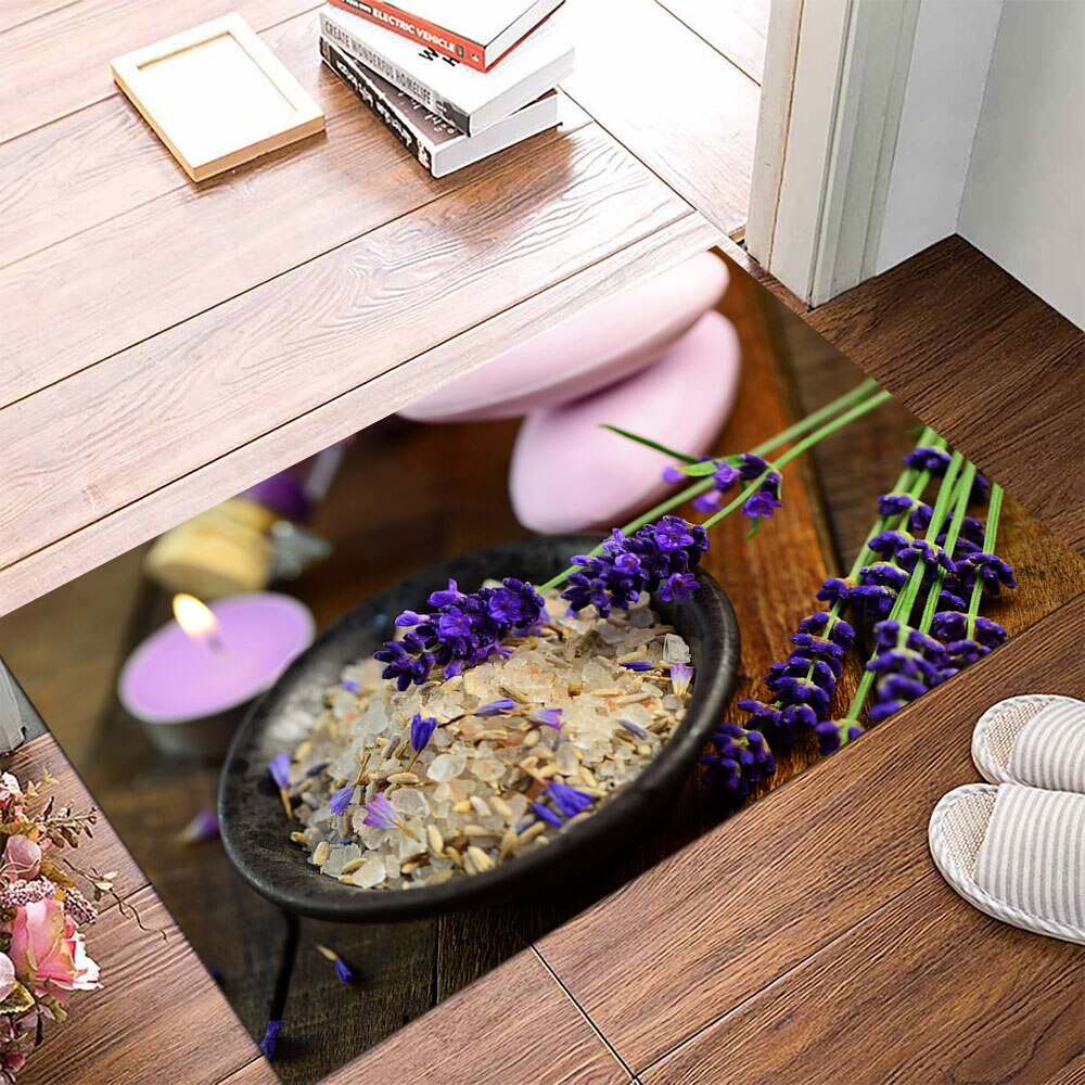 Covor Intrare Impermeabil Pres PVC Art Factory Lavanda si sapun roz, 50 ...