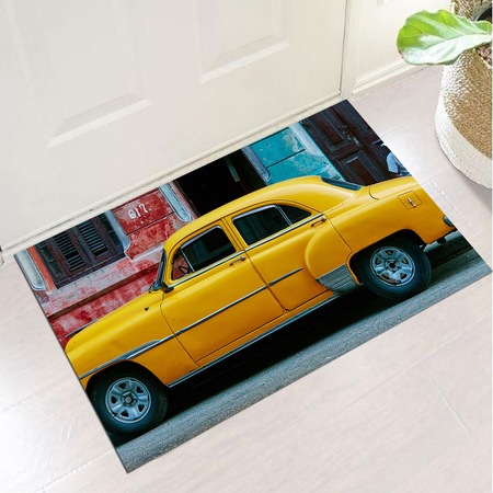 Covor Intrare Impermeabil Pres PVC Art Factory Masina galbena langa ...