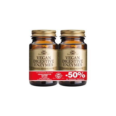 Solgar Vegan Digestive Enzymes 50 tablete PACHET 1+1 - eMAG.ro