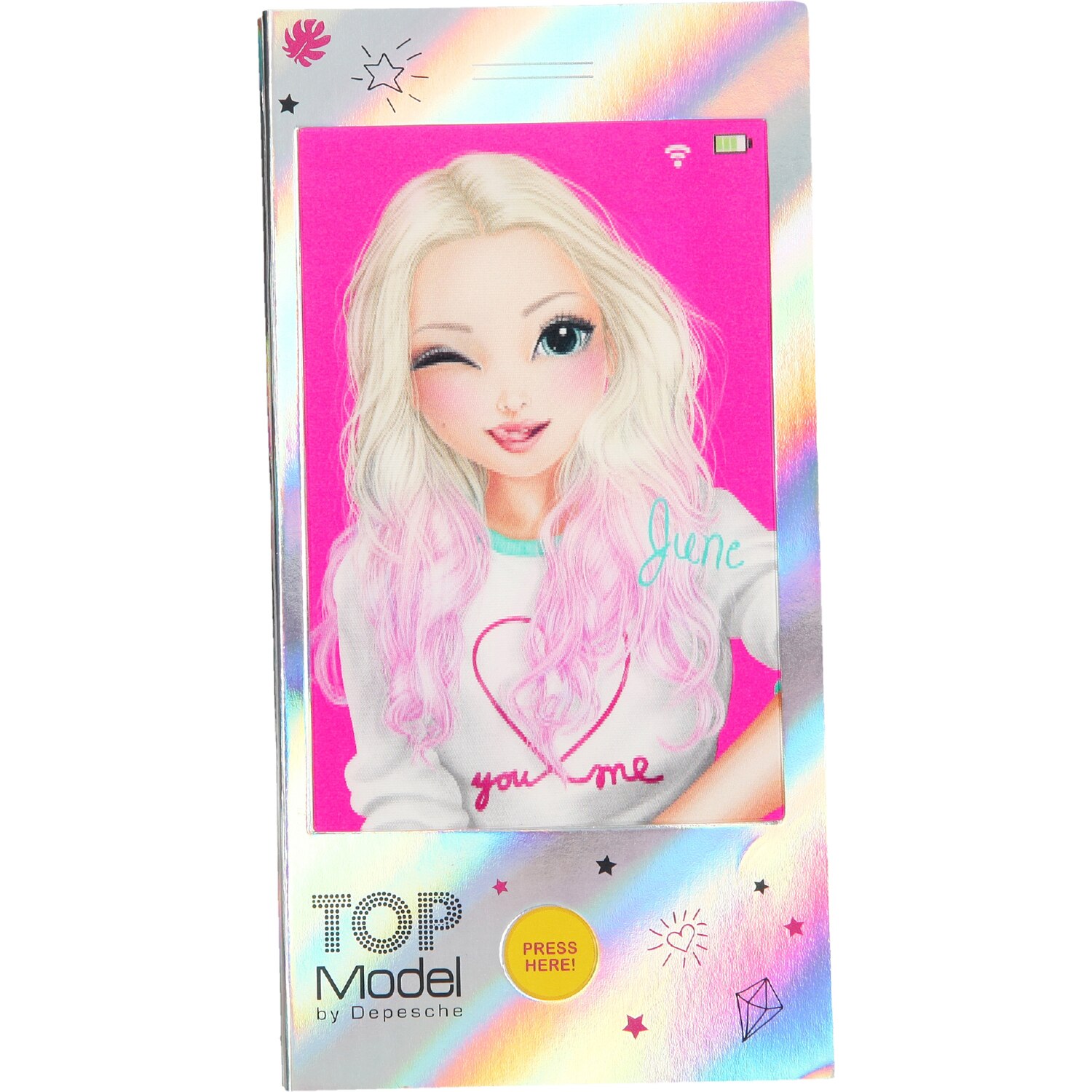 Carnetel de colorat in forma de telefon mobil Top Model cu muzica ...