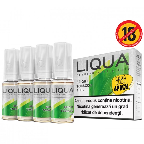 Lichid pentru Tigara Electronica Liqua Elements, 10ml, Bright Tobacco, 12 mg/ml - set 4 sticle ...