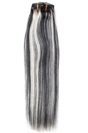 Set 10 extensii, Divisima, Par Natural Clip-On Negru Deschis Suvitat ...