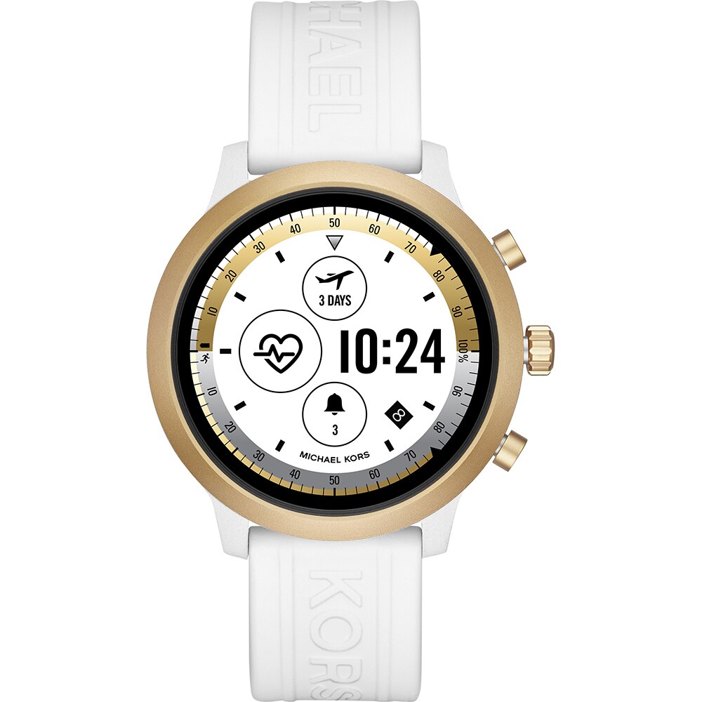 Часовник Smartwatch Michael Kors GO, MKT5071, Силикон, Gold/White - eMAG.bg