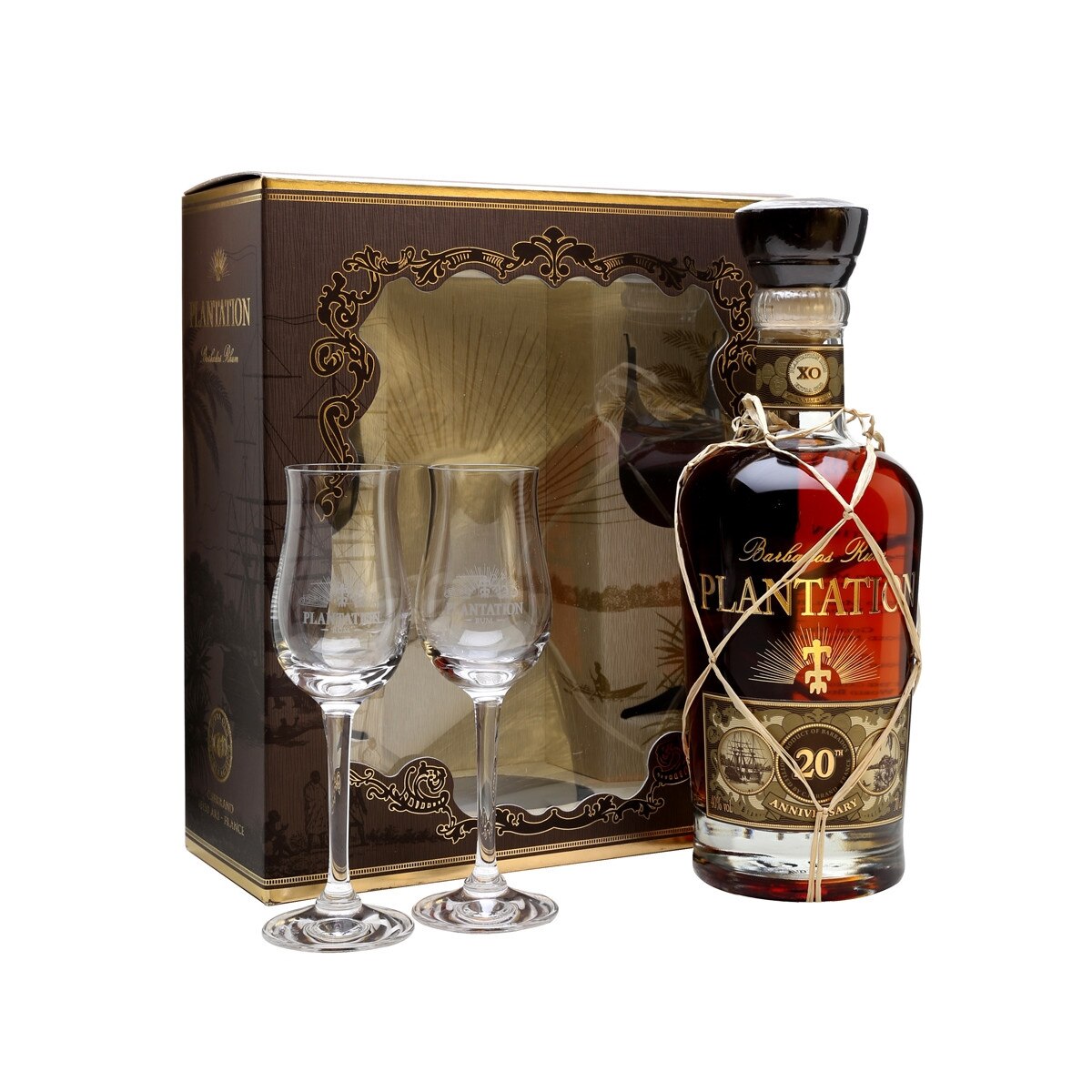 Rom Plantation Anniversary XO, 20 YO, 0.7l, 40%, cu 2 pahare - eMAG.ro