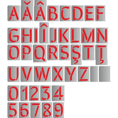 Set sabloane vopsire din metal zincat - font MSL23 300mm - litere ...