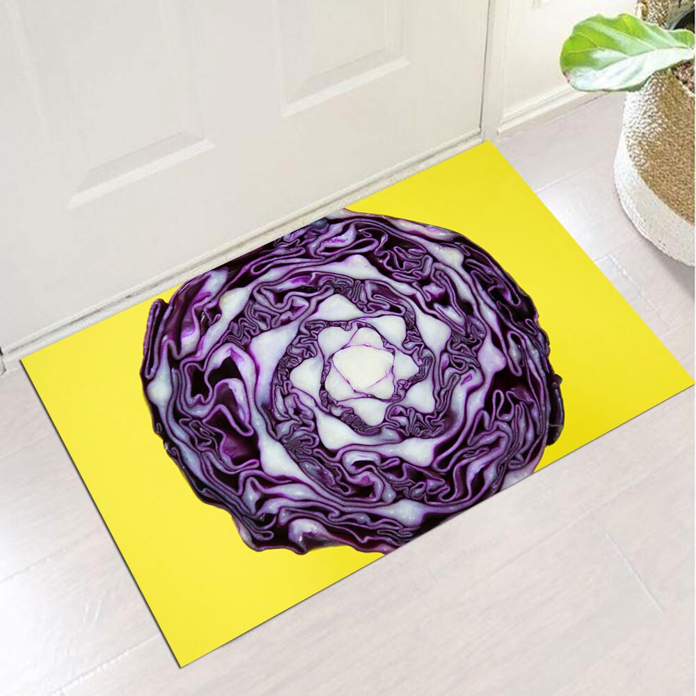 Covor Intrare Impermeabil Pres PVC Art Factory Varza mov, 50 x 70 cm ...