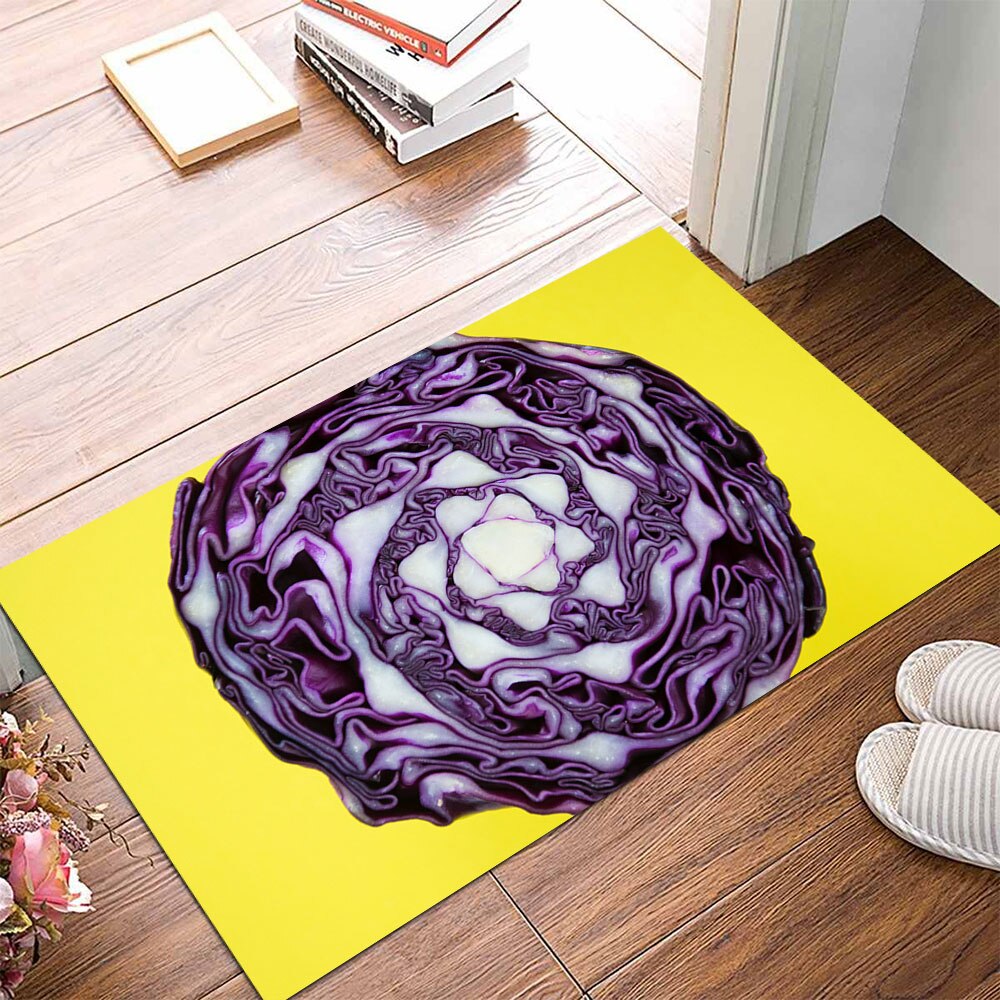 Covor Intrare Impermeabil Pres PVC Art Factory Varza mov, 50 x 70 cm ...