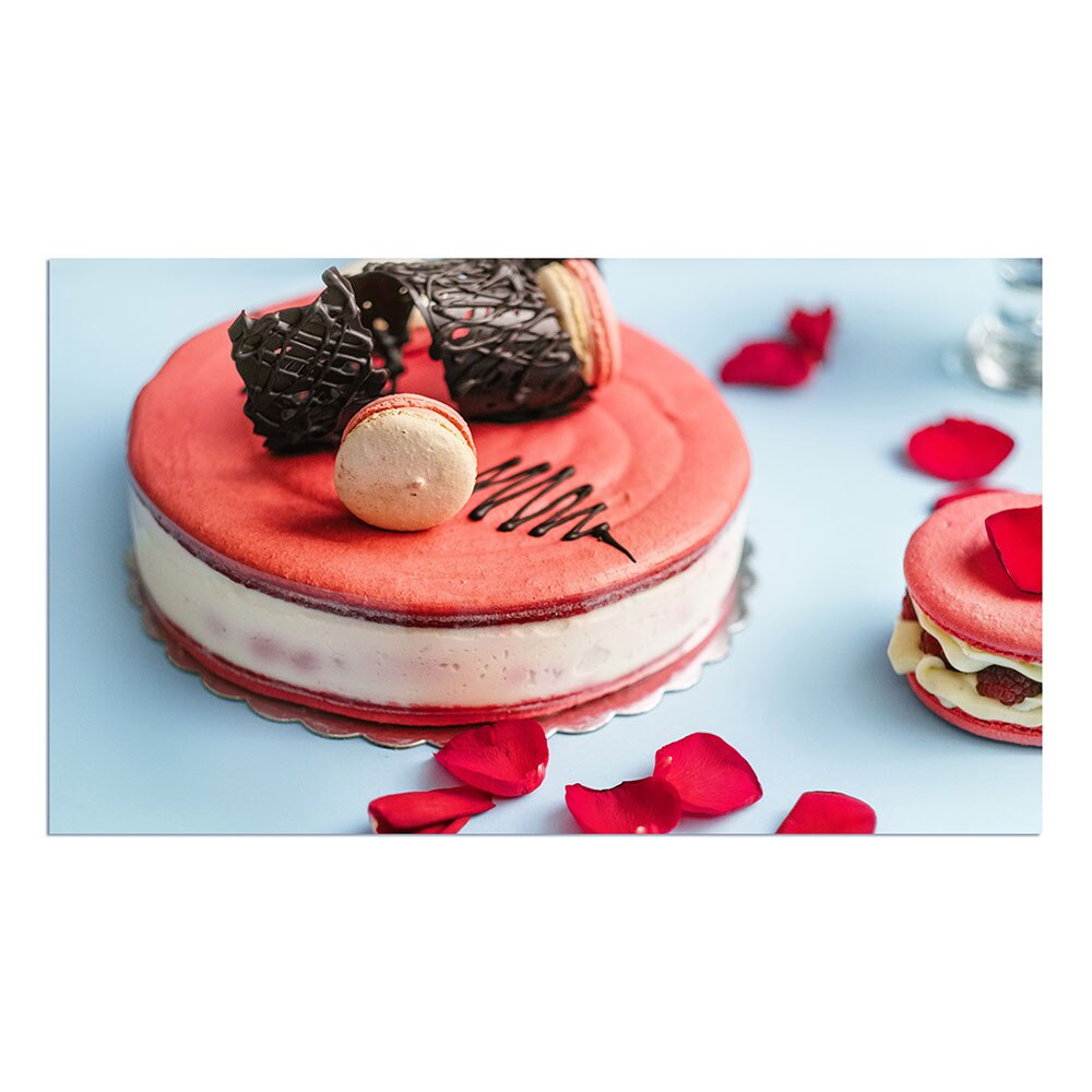 Covor Baie Impermeabil PVC Tort cu crema si macarons Art Factory, 50 x ...