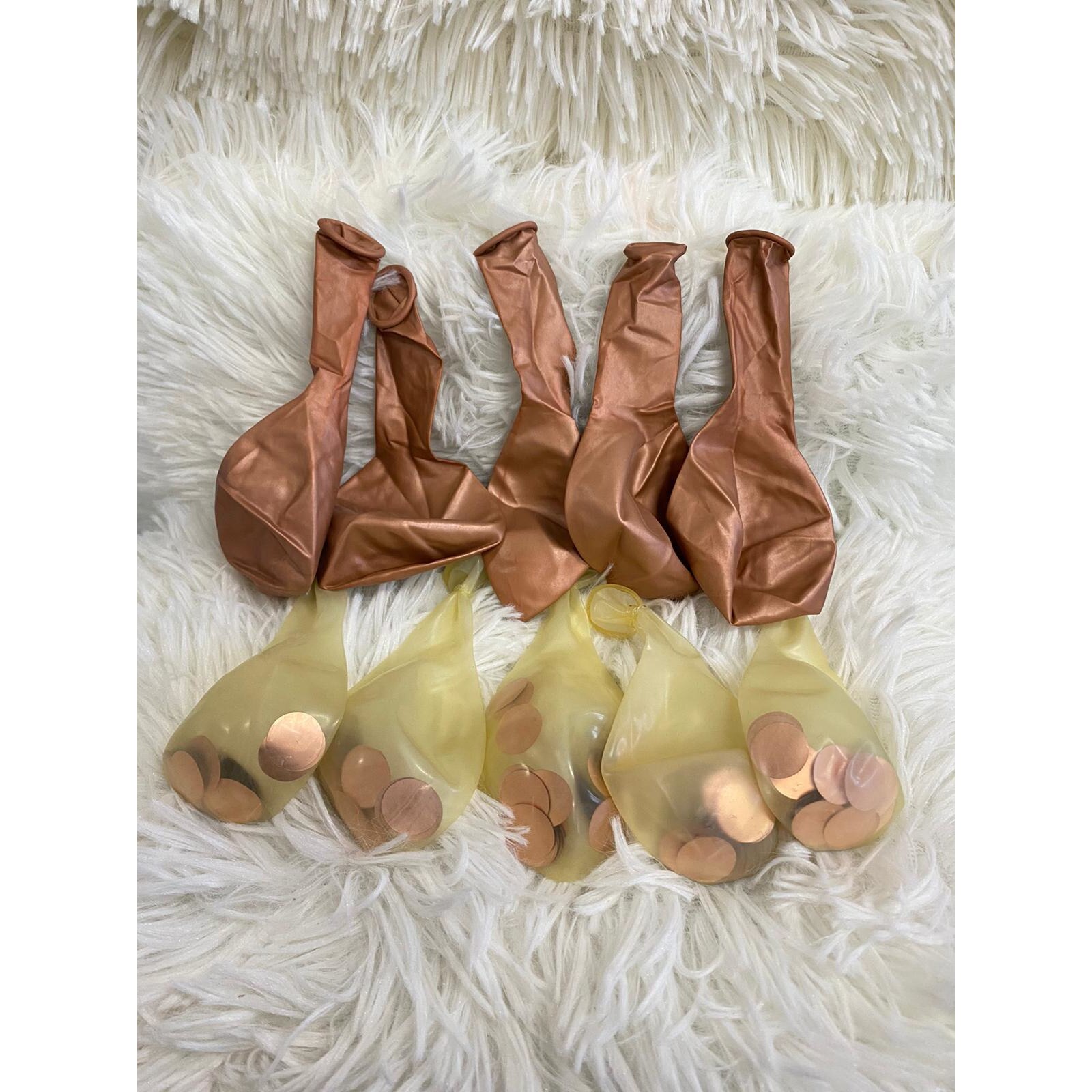 Комплект от 10 балона с розови конфети, розово злато 30см - eMAG.bg