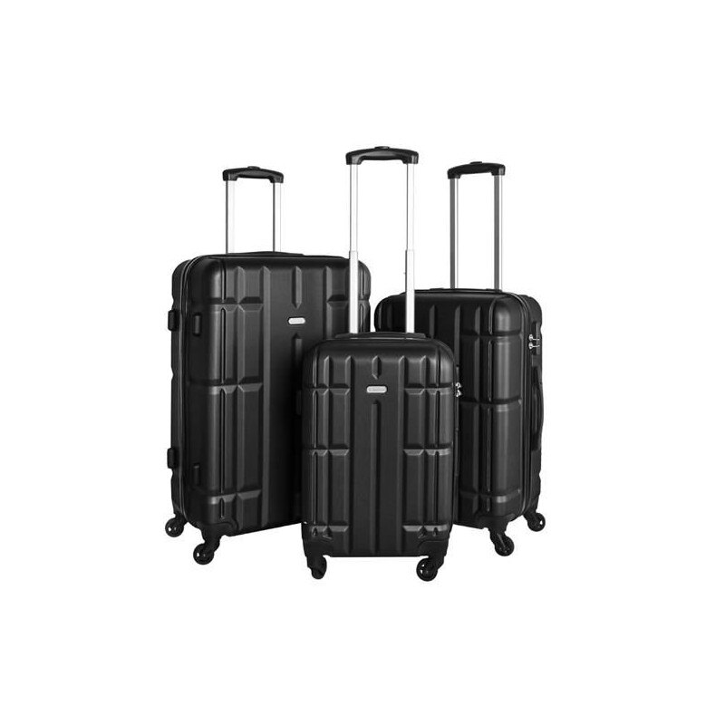 Set Trolere 3 Piese, 4 Roti, 68 Cm+58 Cm+47 Cm, Negre - eMAG.ro