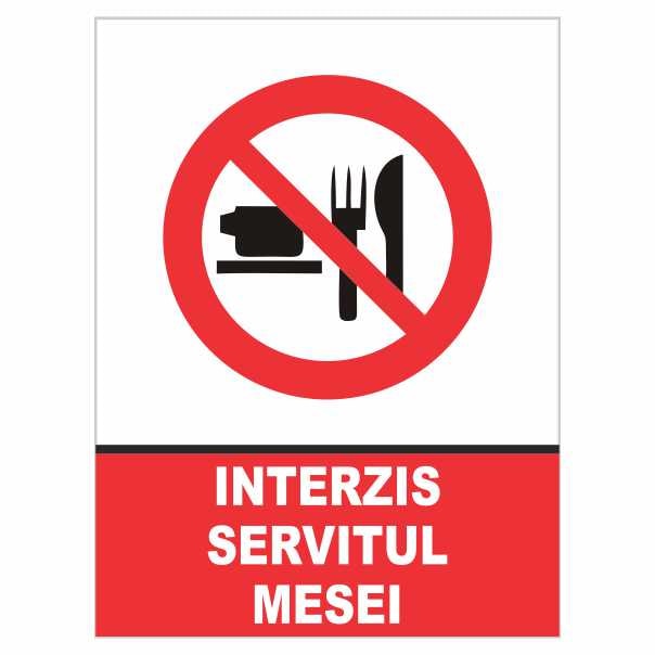 Indicator interzis servitul mesei, autocolant 20x26 cm - eMAG.ro