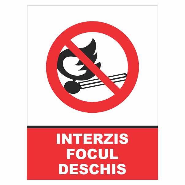 Indicator interzis focul deschis, PVC 1mm grosime 20x26 cm - eMAG.ro