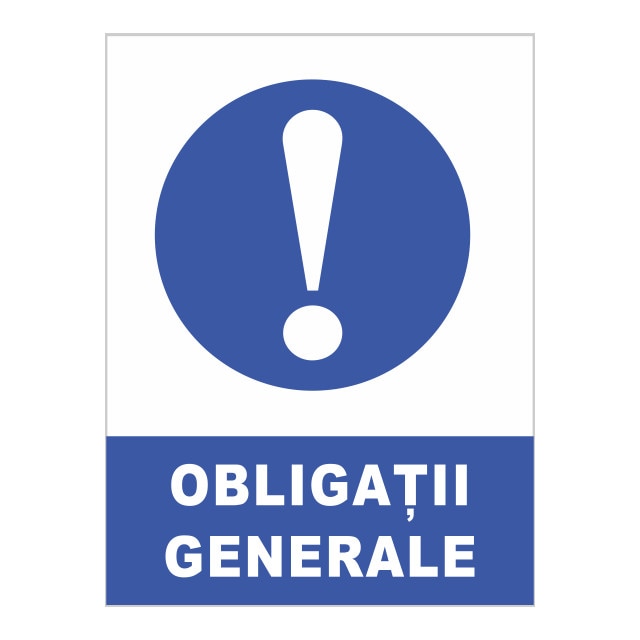 Indicator obligatii generale, autocolant 20x26 cm - eMAG.ro