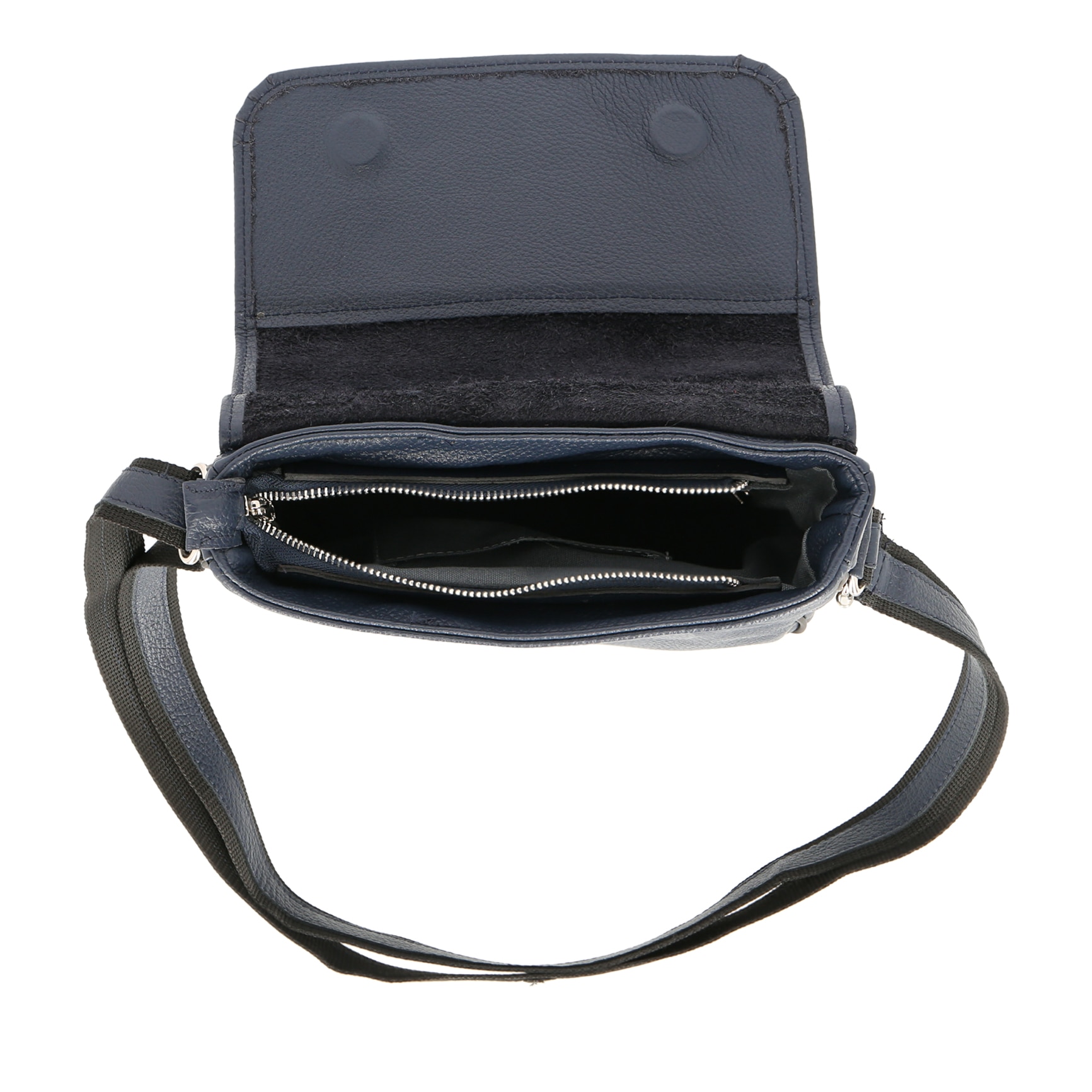 Borseta de umar din piele naturala, model cu capac S01, bleumarin ...