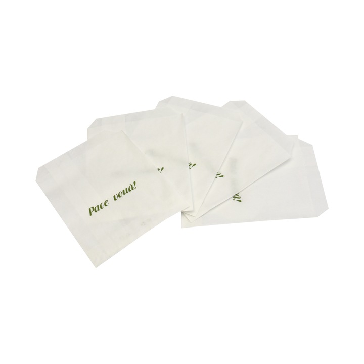 Pungi Anafura Pace Voua, dimensiuni 10x13 cm, din hartie Kraft Albit ...