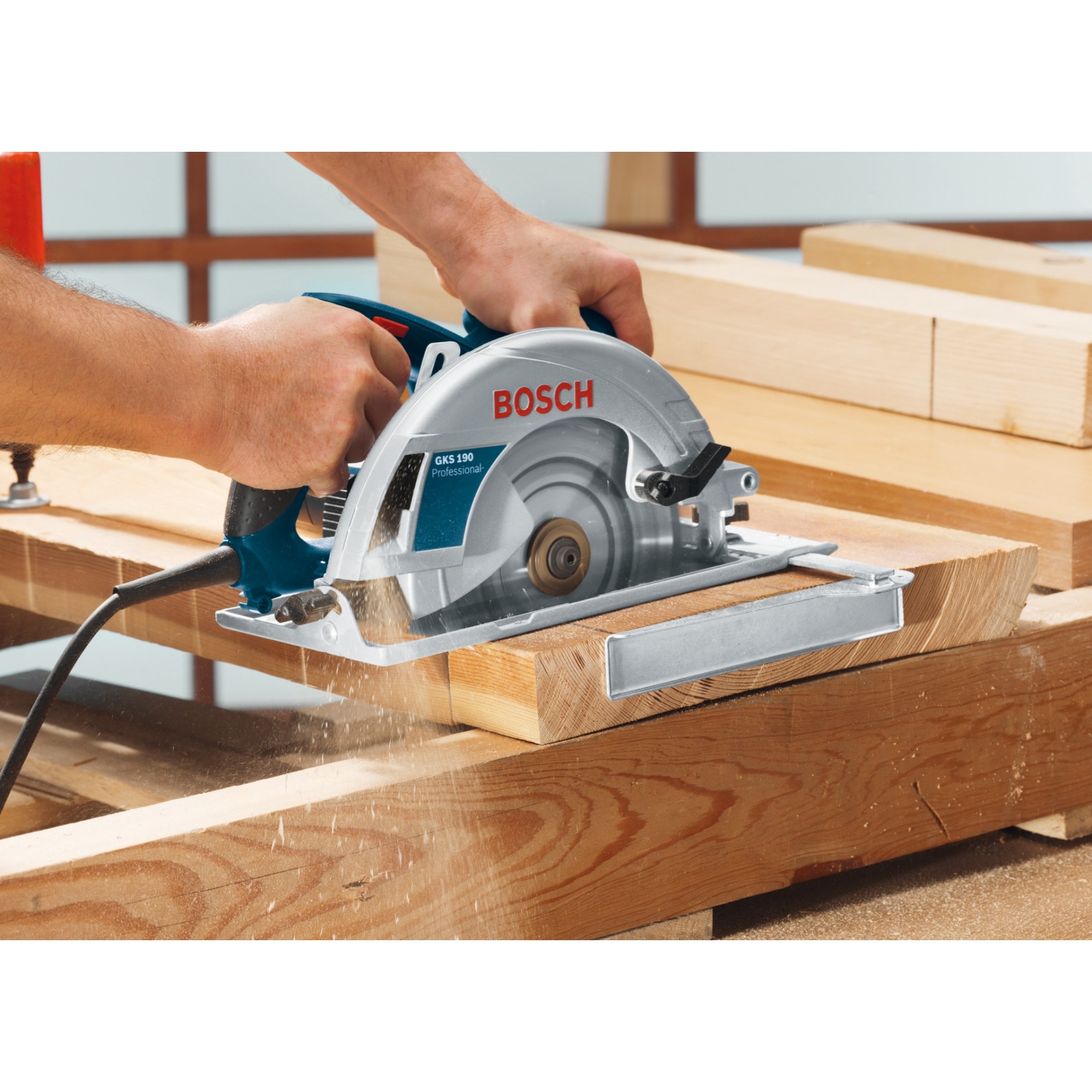 Ръчен циркуляр BOSCH GKS 190 Professional, 1400W, Ø - 190mm - eMAG.bg