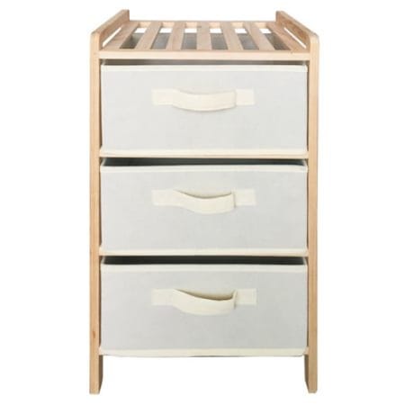 Dulap pentru baie din lemn si panza, alb, 32x26x60 cm - eMAG.ro