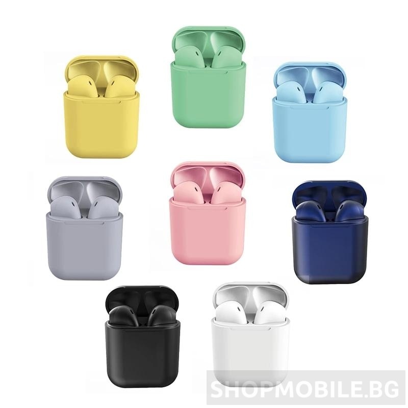 Безжични слушалки Planet Tech, InPods 12, Mатовo черен, EarBuds, За iOS ...