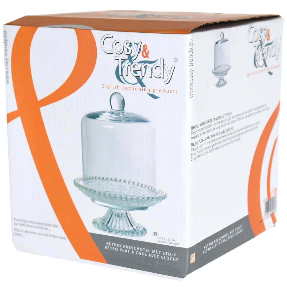 Platou tip clopot pentru prajituri/bomboane, Cosy&Trendy, sticla ...