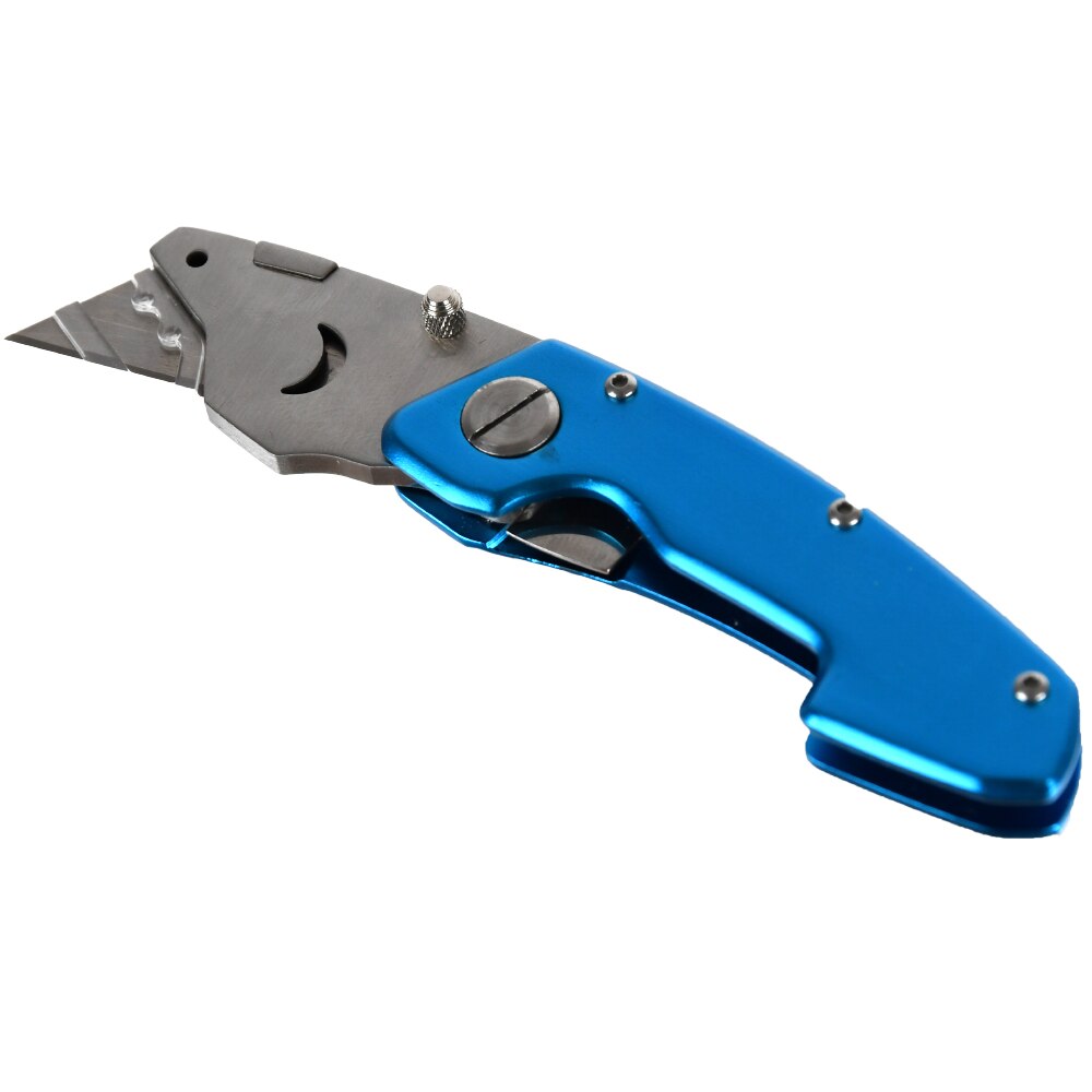 Cutter pliabil, metal, de buzunar, albastru-argintiu - eMAG.ro