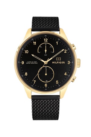 Часовник Tommy Hilfiger, черен/златист - eMAG.bg