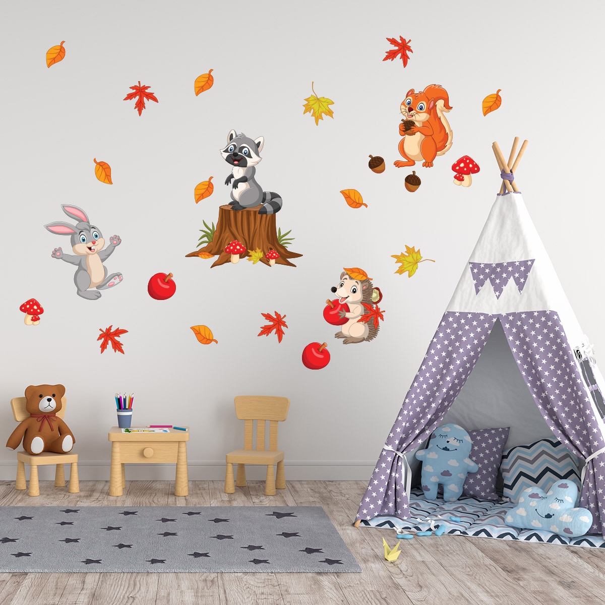 Stickere copii, Animalele din padure, Stickermania, 60x90cm - eMAG.ro