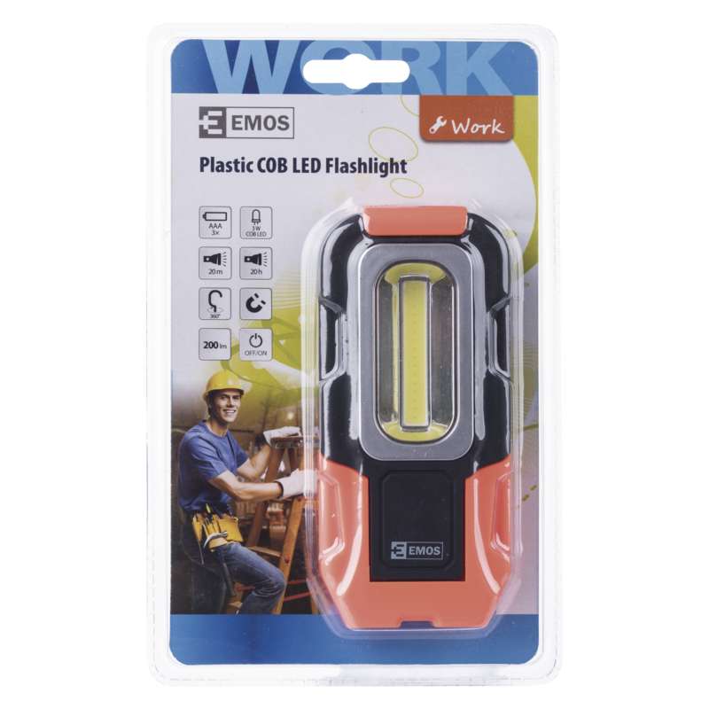 Пластмасов/гумен фенер с LED 3W COB Emos P3888 - eMAG.bg