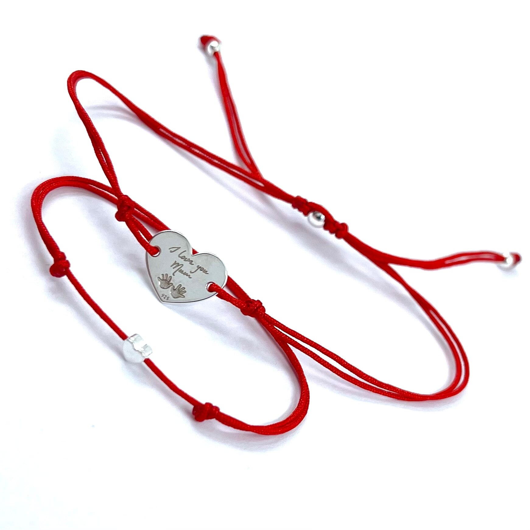 Set bratari mama si bebe, simbol inima din argint, Dinuzete - eMAG.ro