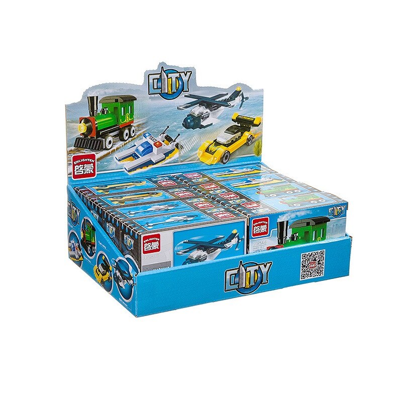 Set constructii, Bricks, Enlighten, Train, Helicopter, Car, Police Boat ...