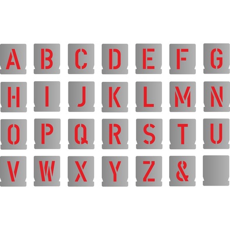 Set sabloane vopsire din metal zincat - font DIN 30mm - litere - 28 ...