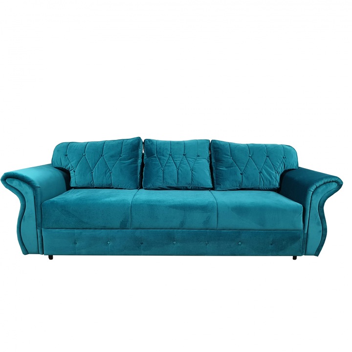 Canapea extensibila Mira,240x92x90cm, turcoaz - eMAG.ro