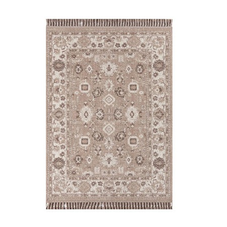 Covor din lana cu ciucuri 4294, 80x150cm, lana, model oriental romburi ...